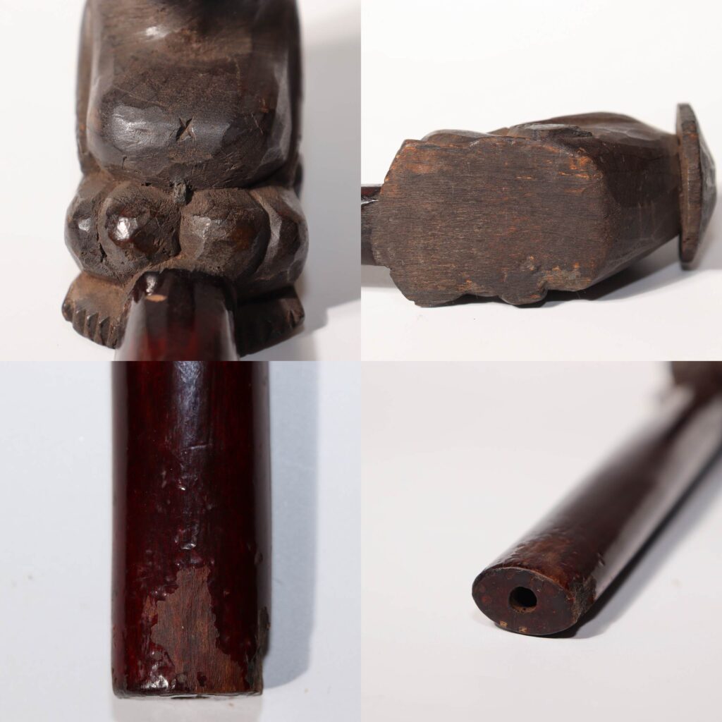 A Smoking Tool with Spirit: Japanese Antique Wooden Kiseru Pipe with ...